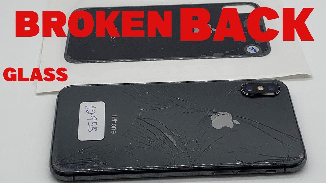 iphone x broken back glass replace back glass - YouTube