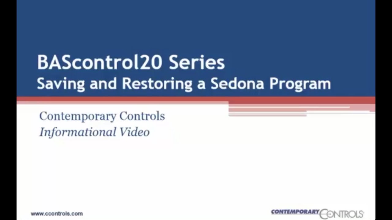 BAScontrol20 Save and Restore Sedona Spanish Subtitles - YouTube