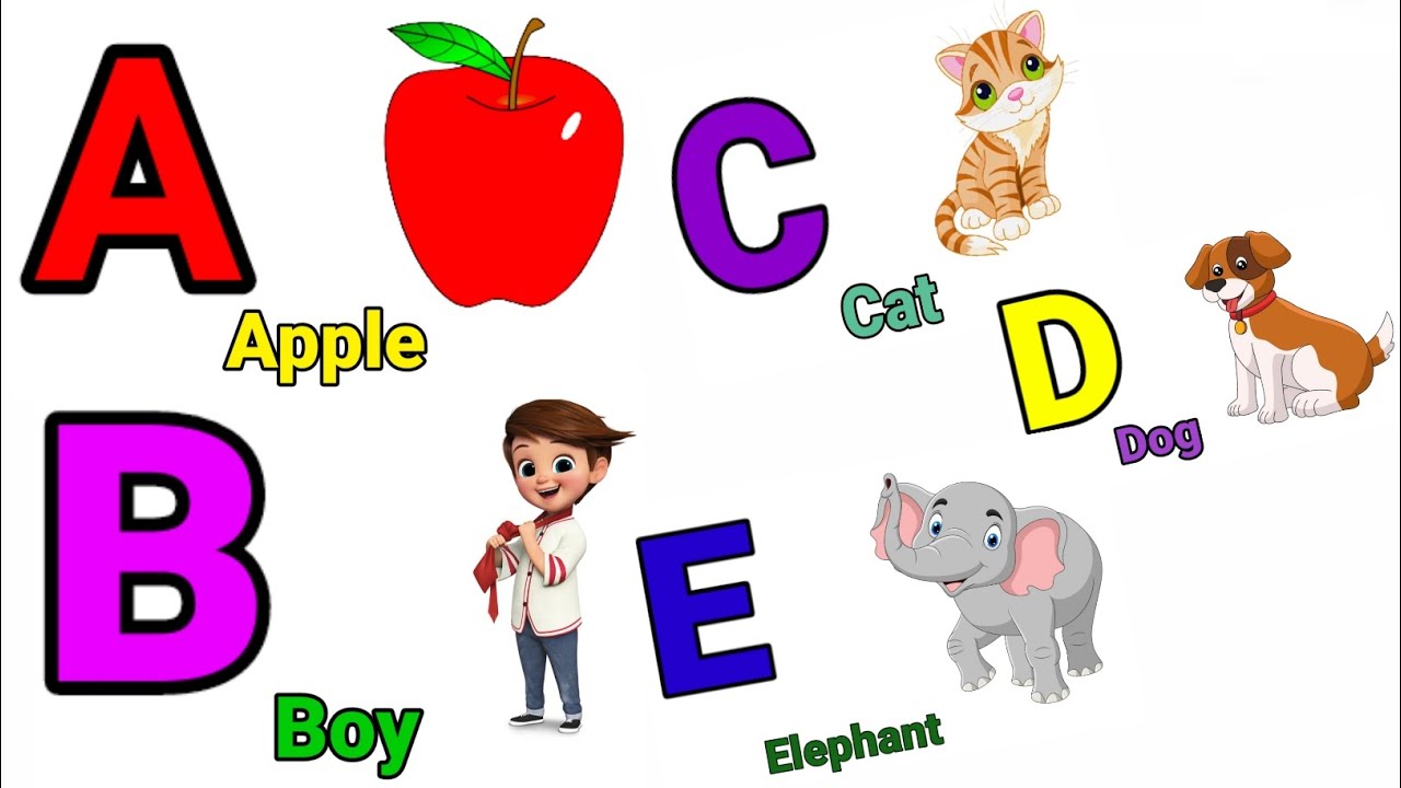 A for Apple B for Ball l ABCD learning for kids, Alphabets, Learn to ...