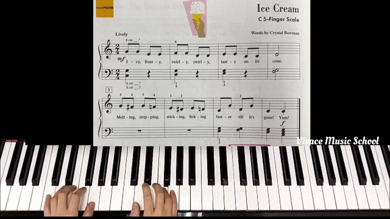 Piano Adventures Level 2A Lesson Book Pg 18 (Ice Cream - C 5 Finger ...
