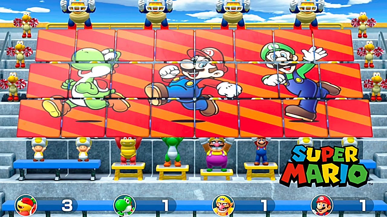 Super Mario Party - MiniGames - Pep Rally | 수퍼 마리오 파티 미니게임 그림 패널 들어올리기 ...