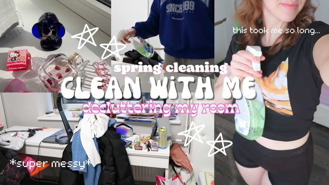 CLEAN MY ROOM WITH ME: extreme declutter with me, spring cleaning 💐🌷 ...