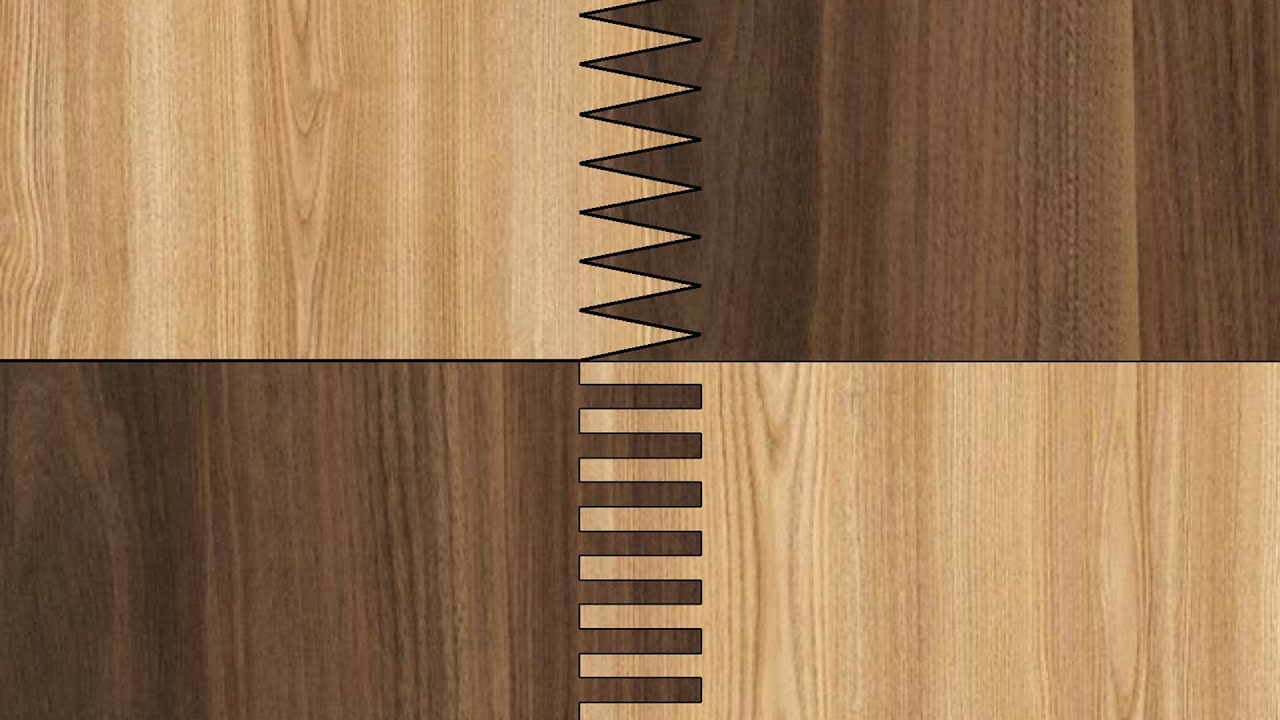 What is a Finger joint? in Mitered or Flat joint 3D Sketchup 핑거조인트 목재결합 ...