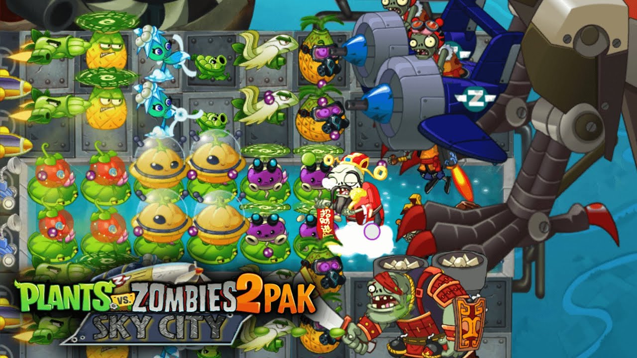 PvZ 2 PAK Sky City x Kongfu World v1.4 Widescreen | Zombies With ...