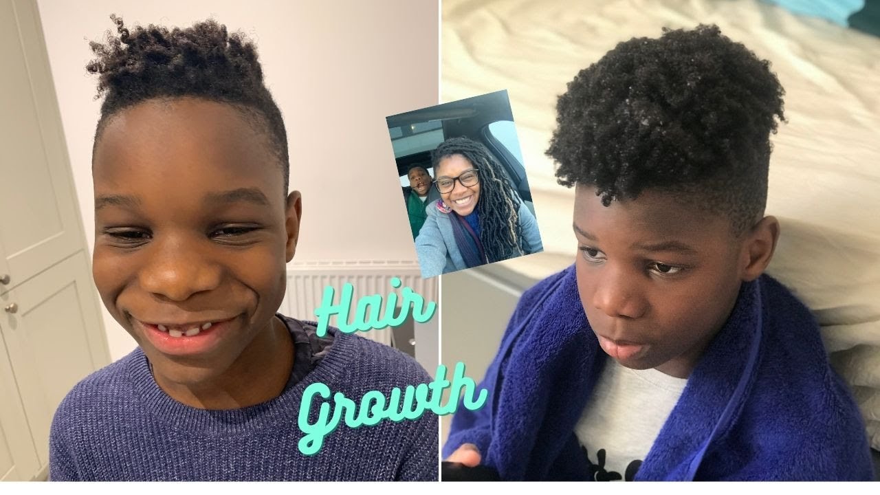 How to Grow your sons natural hair / Hair growth Journey / growing male ...