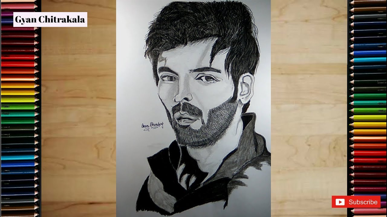 Drawing Kartik Aryan | Kartik Aryan real sketch by GYAN CHITRAKALA ...