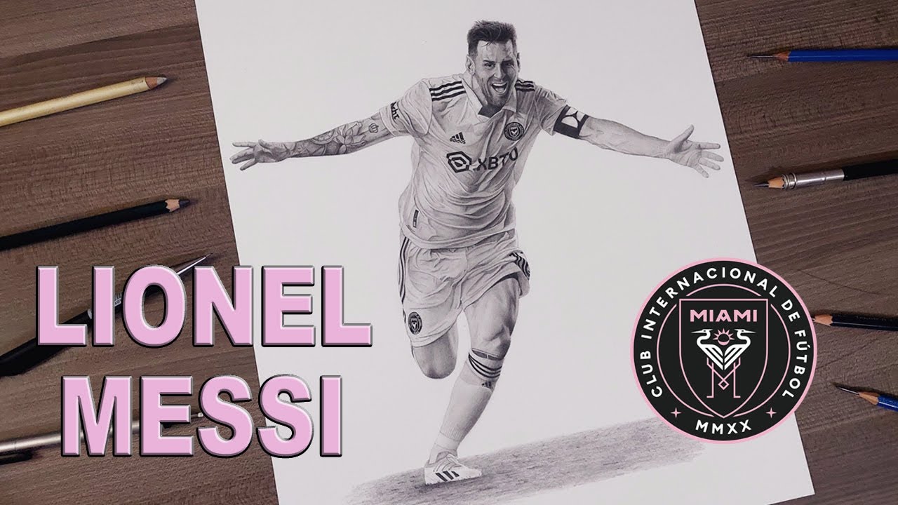 LIONEL MESSI campeón con el Inter de Miami / How to draw Lionel Messi at Inter Miami - YouTube