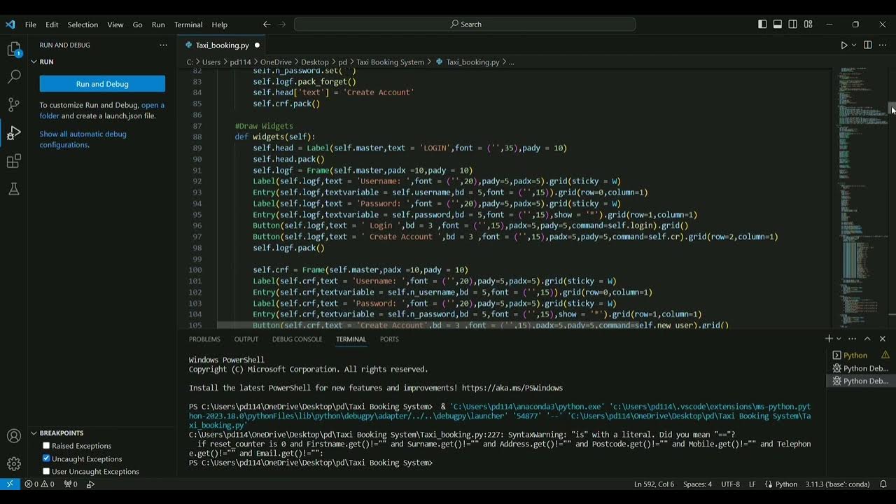 TAXI BOOKING SYSTEM USING PYTHON TKINTER MODULE - YouTube
