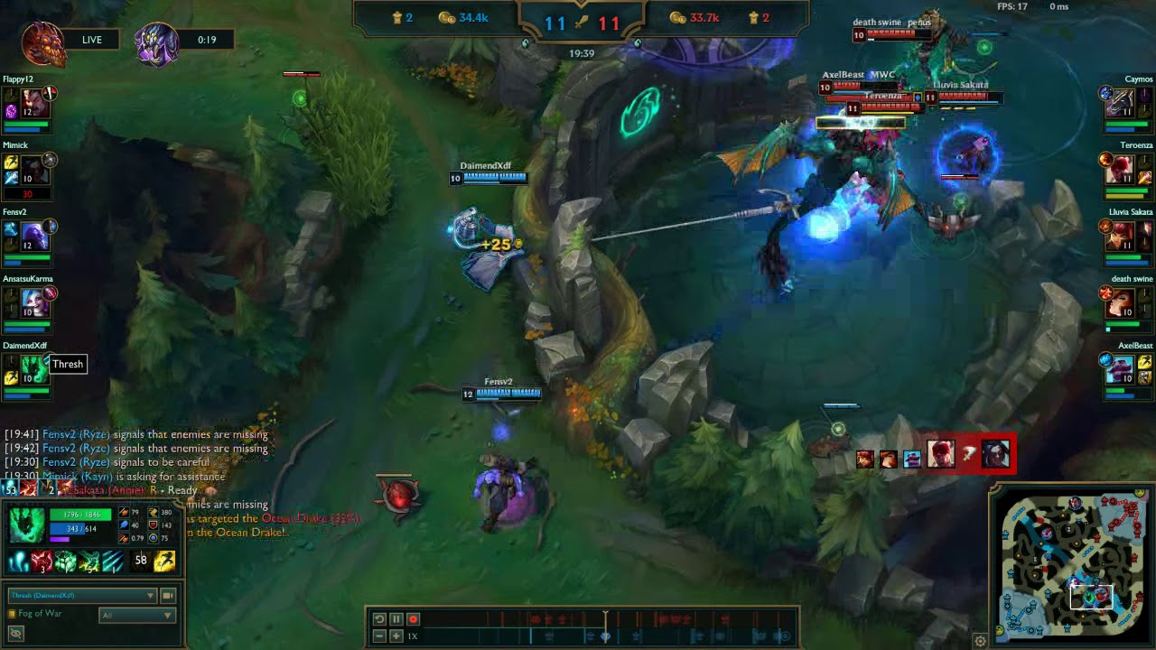 League of Legends Highlight Thresh Q Dragon Steal - YouTube
