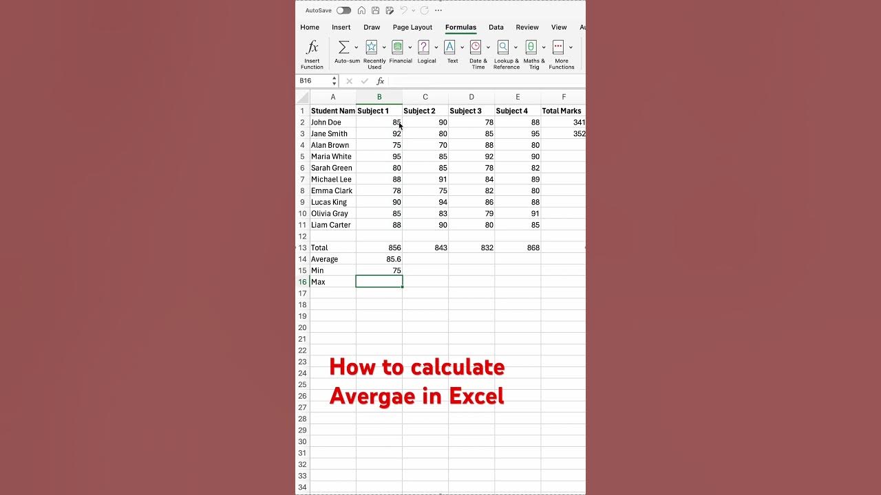 Average Formula in Excel @Gen-Z-Techie excel #exceltutorial #exceltips #microsoft - YouTube
