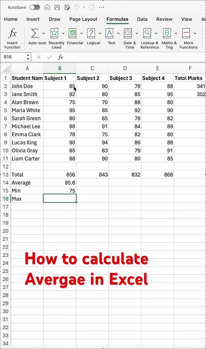Average Formula in Excel @Gen-Z-Techie excel #exceltutorial #exceltips #microsoft - YouTube