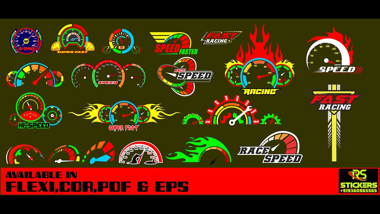Speedometer Vector Designs (Volume 1) | RS STICKERS - YouTube
