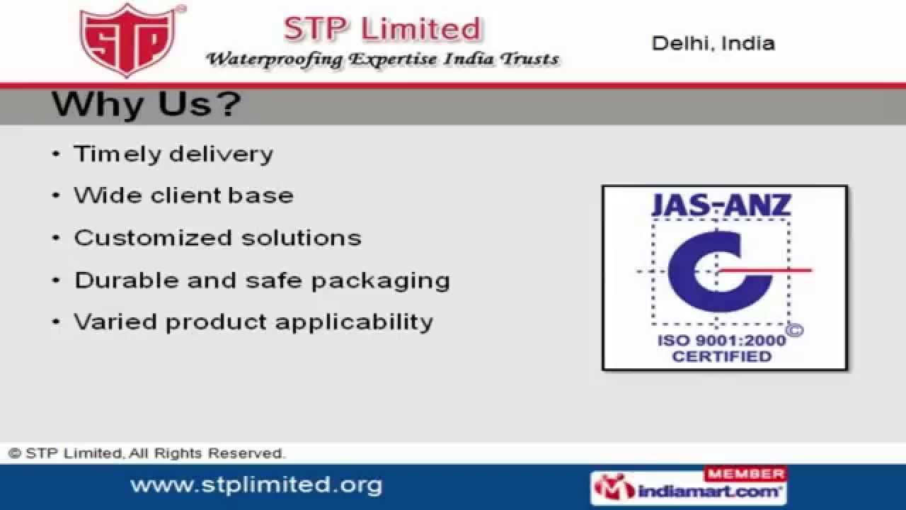 Construction and Waterproofing Products by STP Limited, New Delhi - YouTube