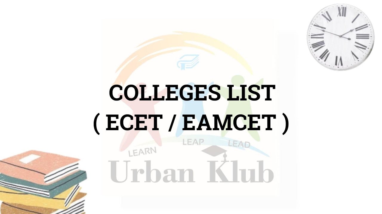 || COLLEGES LIST FOR ECET / EAMCET || 2024 || URBAN KLUB ACADEMY ...