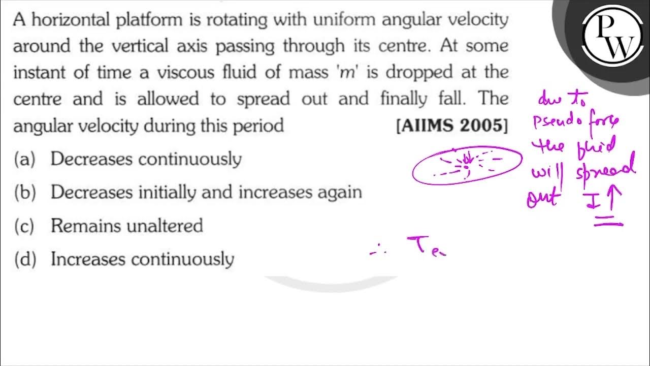 A horizontal platform is rotating with uniform angular velocity around the vertical axis passing ...