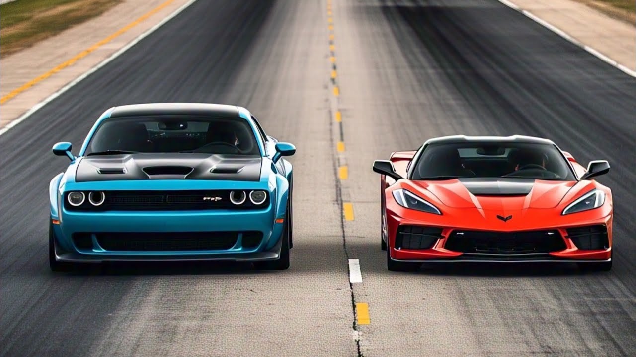 Dodge Challenger vs Corvette C8 - YouTube