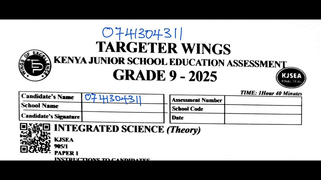 TARGETER WINGS FINAL TRIAL, INTEGRATED SCIENCE GRADE 9 2025 - YouTube