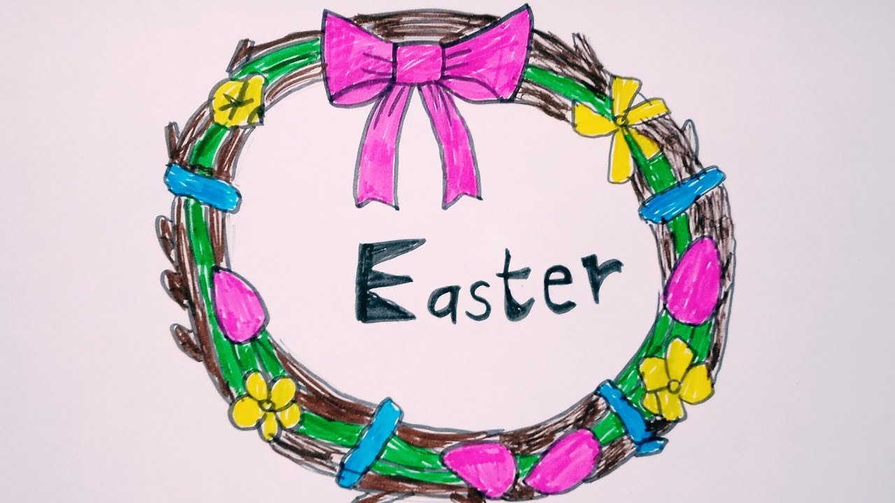 How to draw easter day drawing for kids/easter day drawing step by step ...