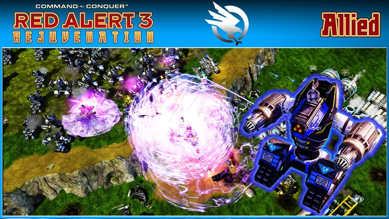 Red Alert 3 Skirmish | Rejuvenation Mod (Allied) 1 VS 2 Brutal AI - YouTube