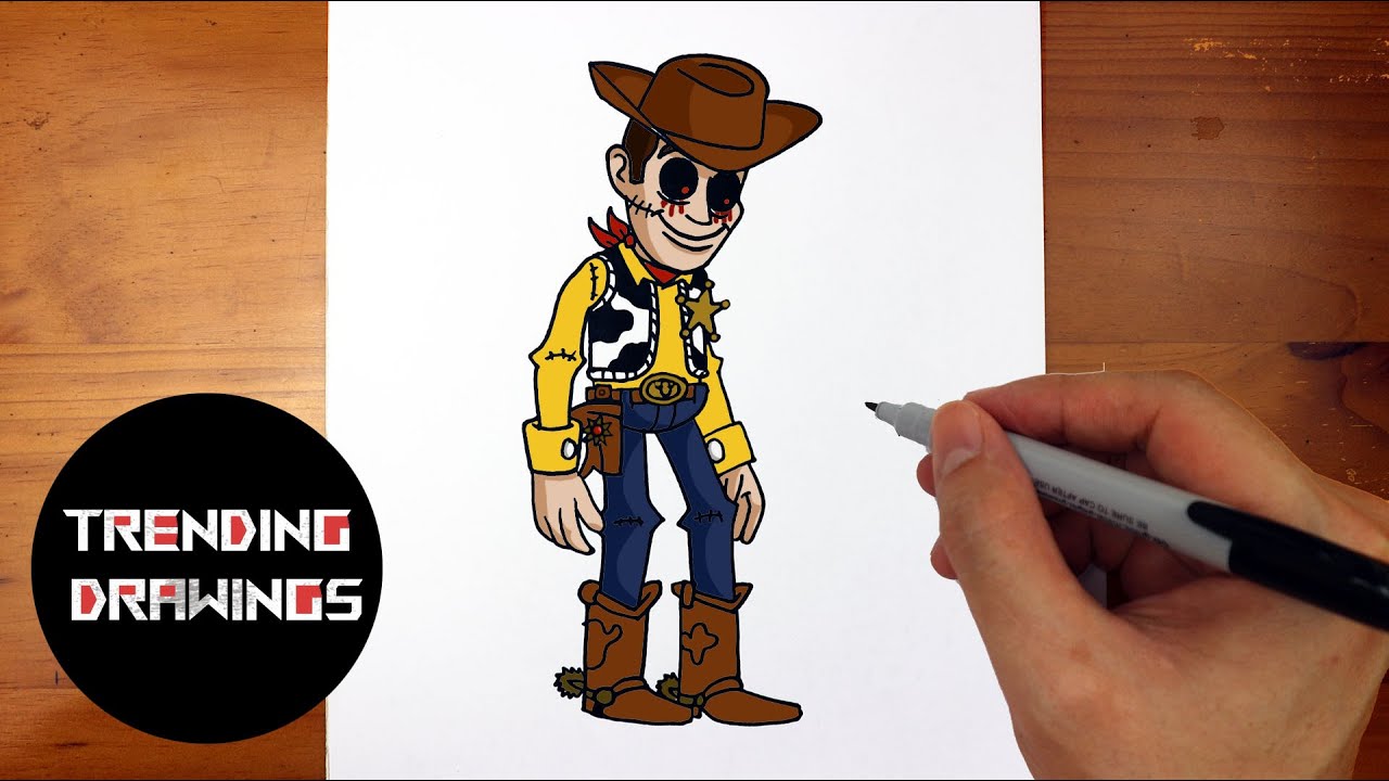 How To Draw FNF Woody EXE - YouTube
