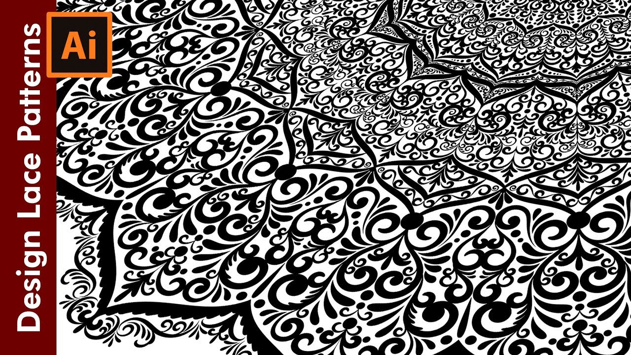 How to Draw a Mega Scrollwork Lace Pattern in Adobe Illustrator - YouTube