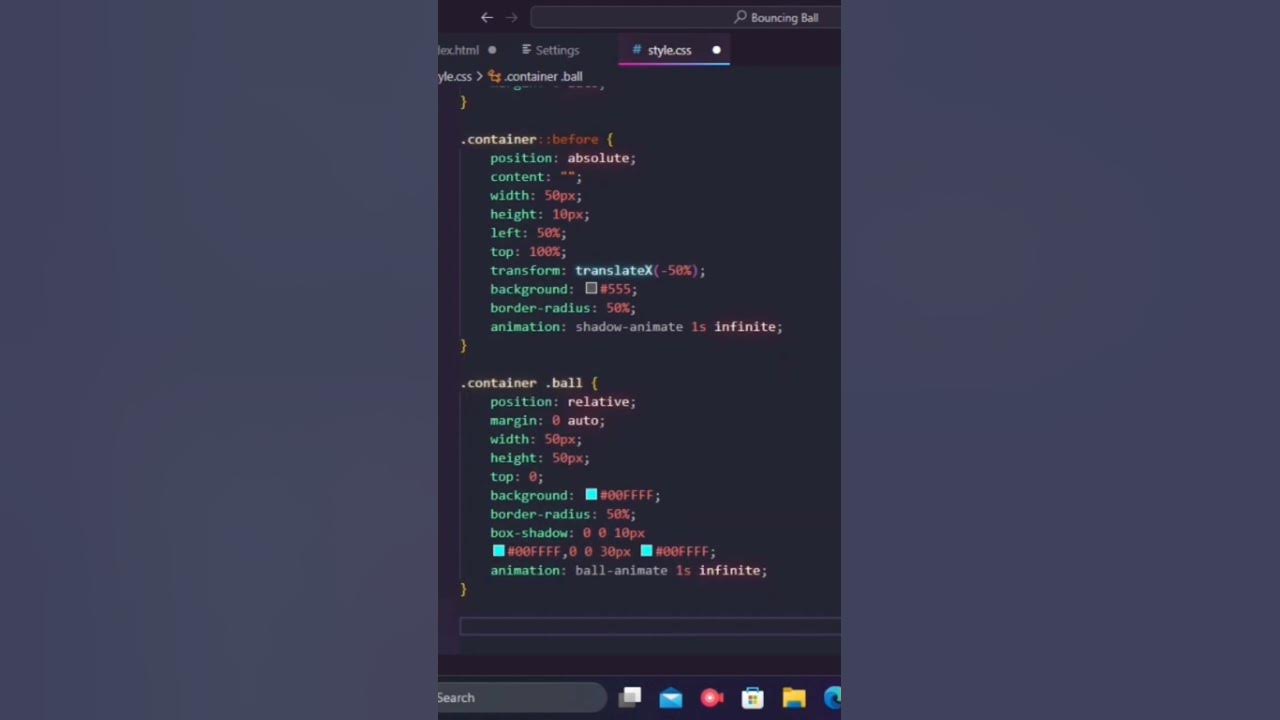 Css Bouncing Ball Loading Animation Css Csstutorial Cssdesign Youtube