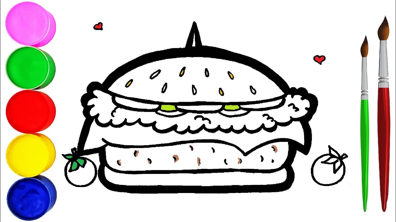 Burger Zeichnen und Malen für Kinder - YouTube