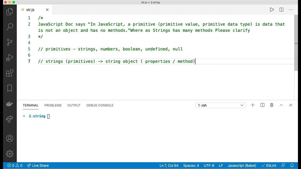 Are strings primitives or objects in javascript? - YouTube