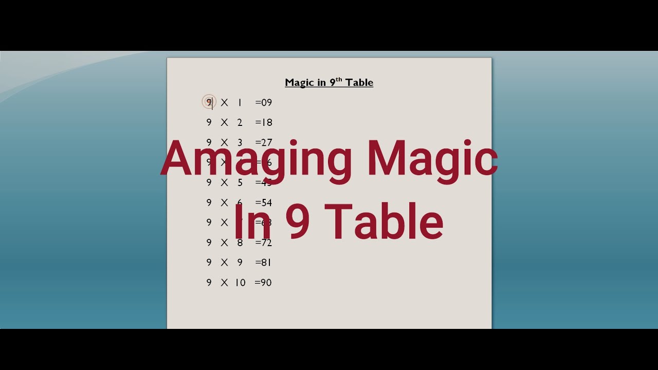 Magic in 9 Table - YouTube