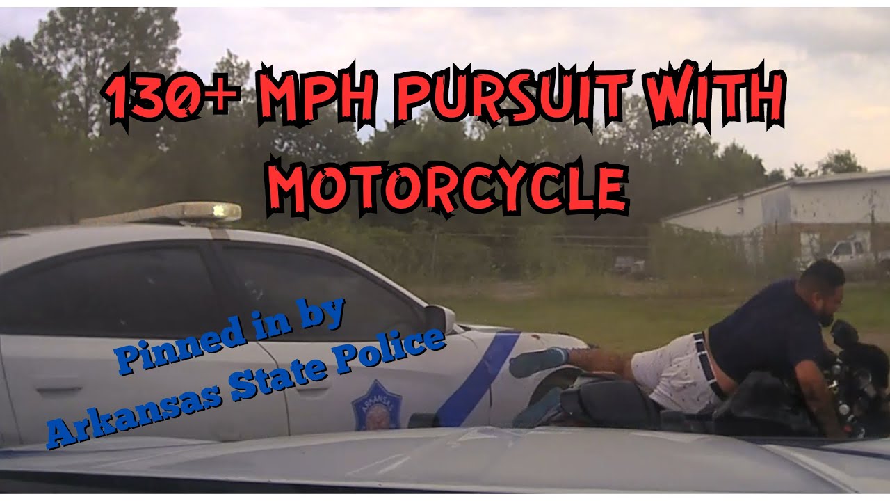 HIGH SPEED PURSUIT over 130 MPH - Arkansas State Police vs Motorcycle ...