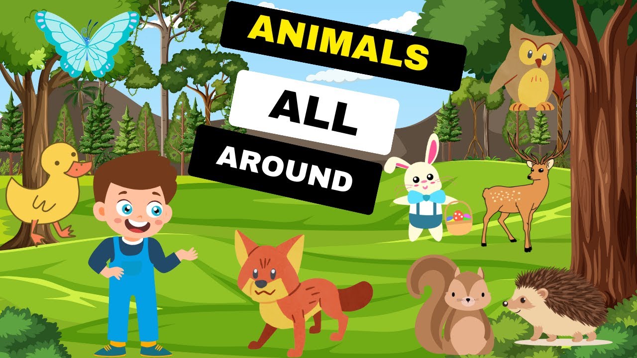 Animals all Around| animals learning| nursery rhymes| poems |kids ...