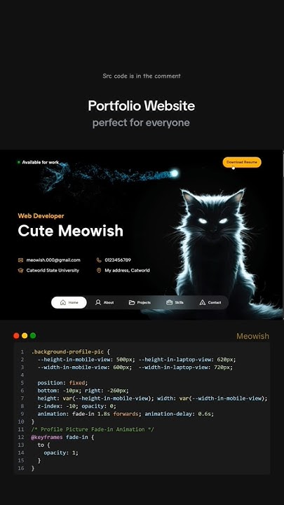 Free to edit, src code is in the comment 👉 #fyp #portfolio #website #coding #htmlcss #javascript ...