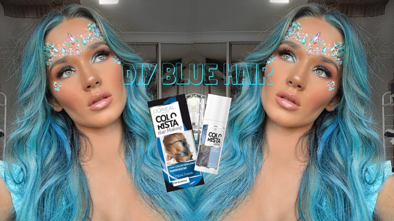 Mermaid Hair Loreal Colorista Bluehair Tutorial Youtube