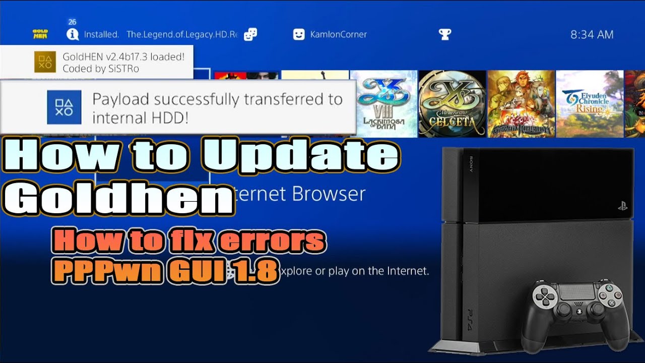 Goldhen 2.4b17.3 | How to update Goldhen and Jailbreak PS4 11.0 and ...