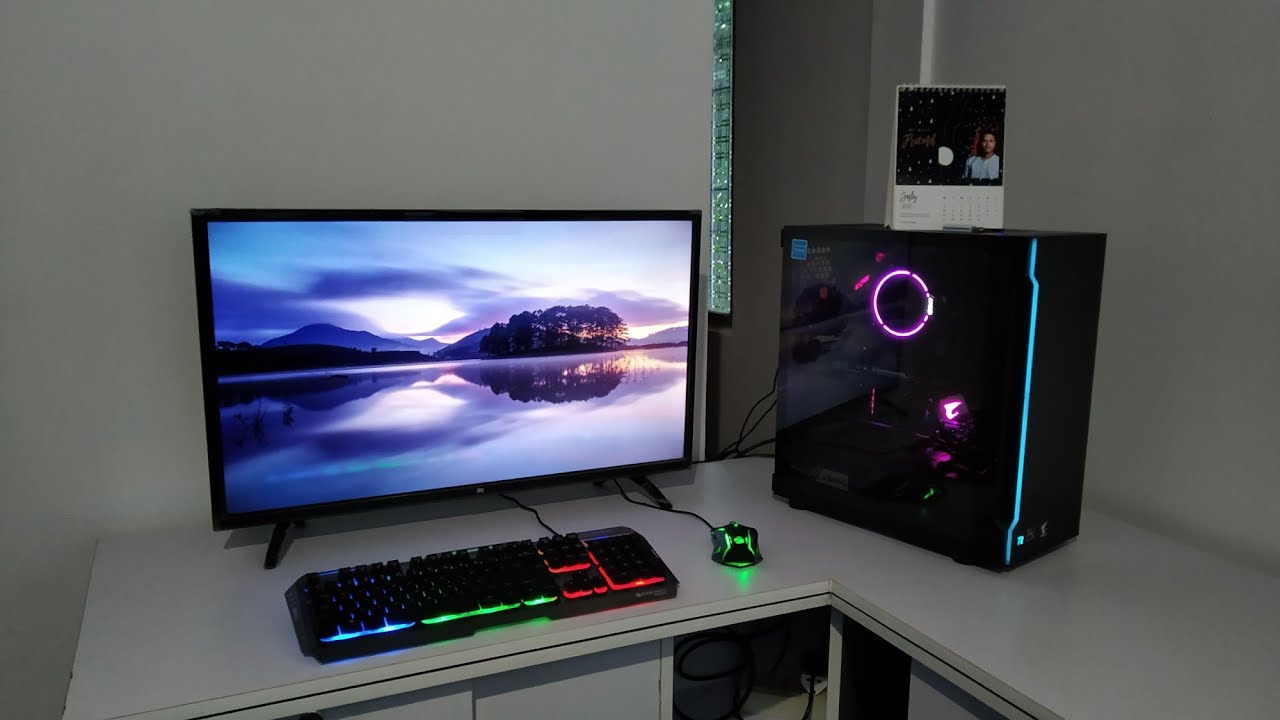 My desk tour and pc benchmarking! Finnaly setup complete - YouTube