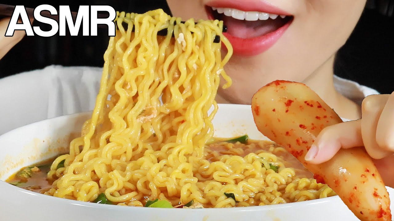 ASMR SPICY SOUPY NOODLES *SLURP* YEOL RAMYUN EATING SOUNDS MUKBANG🍜 ...