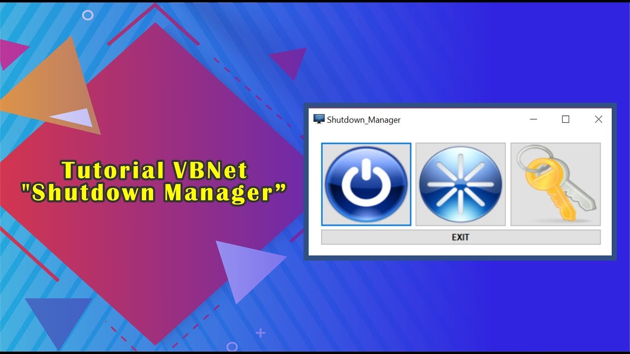 Tutorial VBNet : Shutdown Manager - YouTube