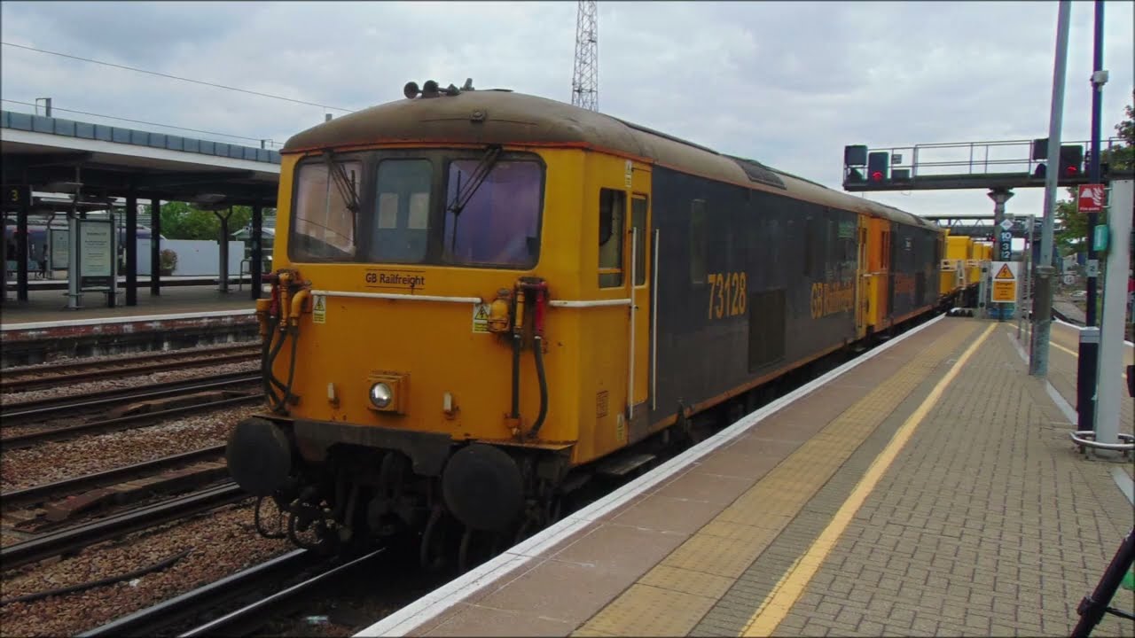CLASS 73128 & 73141 GBRF & SITT THROUGH ASHFORD - YouTube