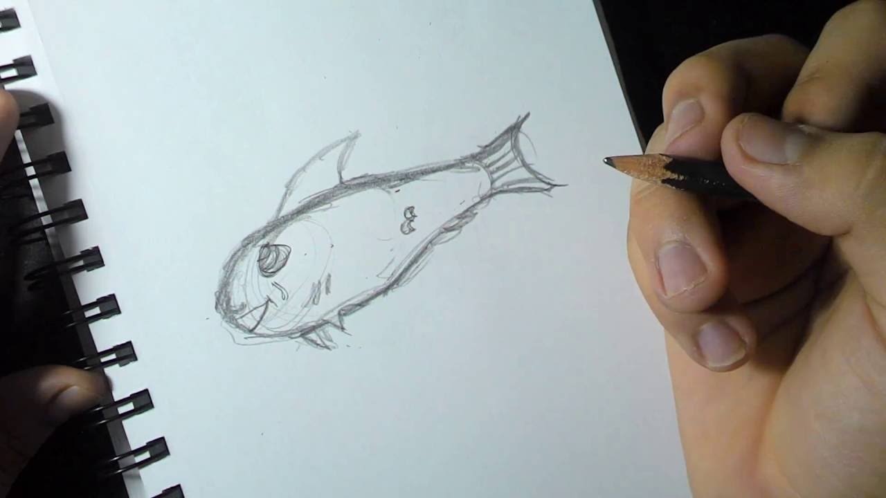 Fish (ON A LEASH???) Speed drawing - YouTube