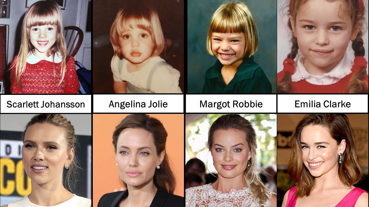 The childhood of a 100 famous actresses in the world - YouTube