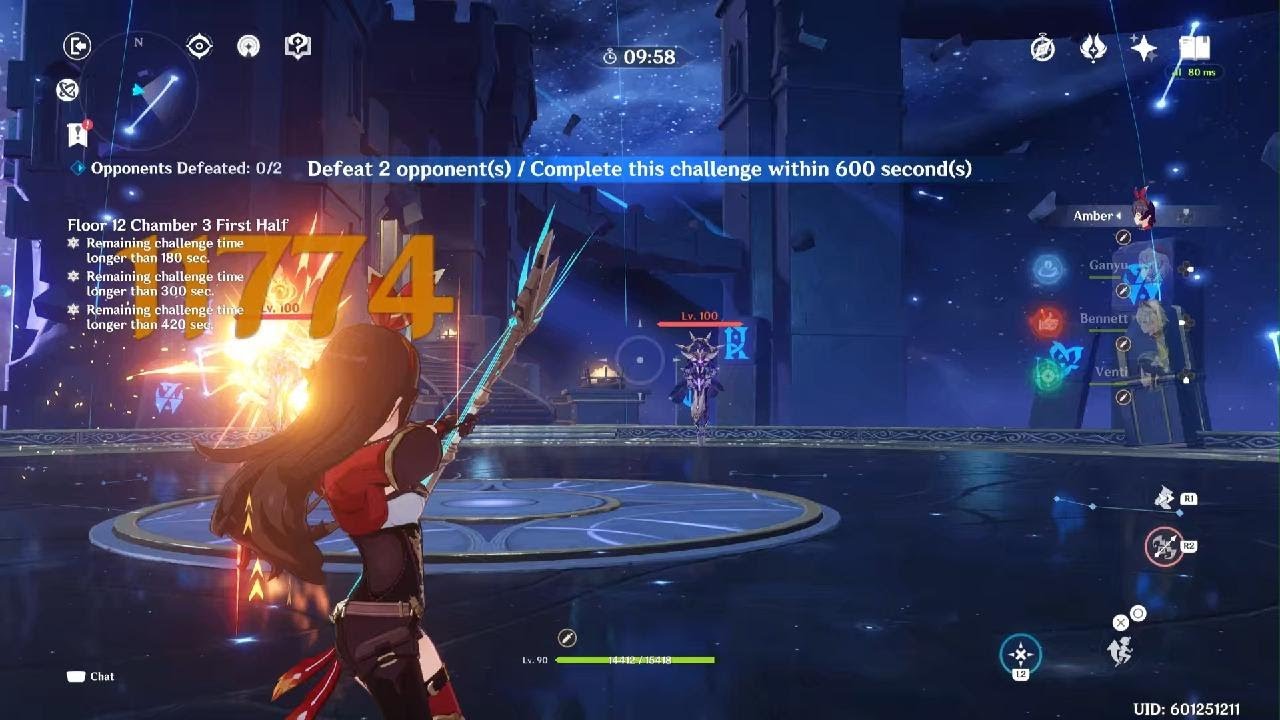 Amber C6 Main DPS 12-3 Spiral Abyss Lector 3* - YouTube