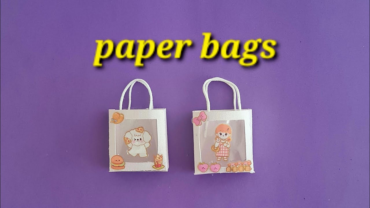 Diy paper bags /paper mini bags /paper crafts /white paper mini bags ...