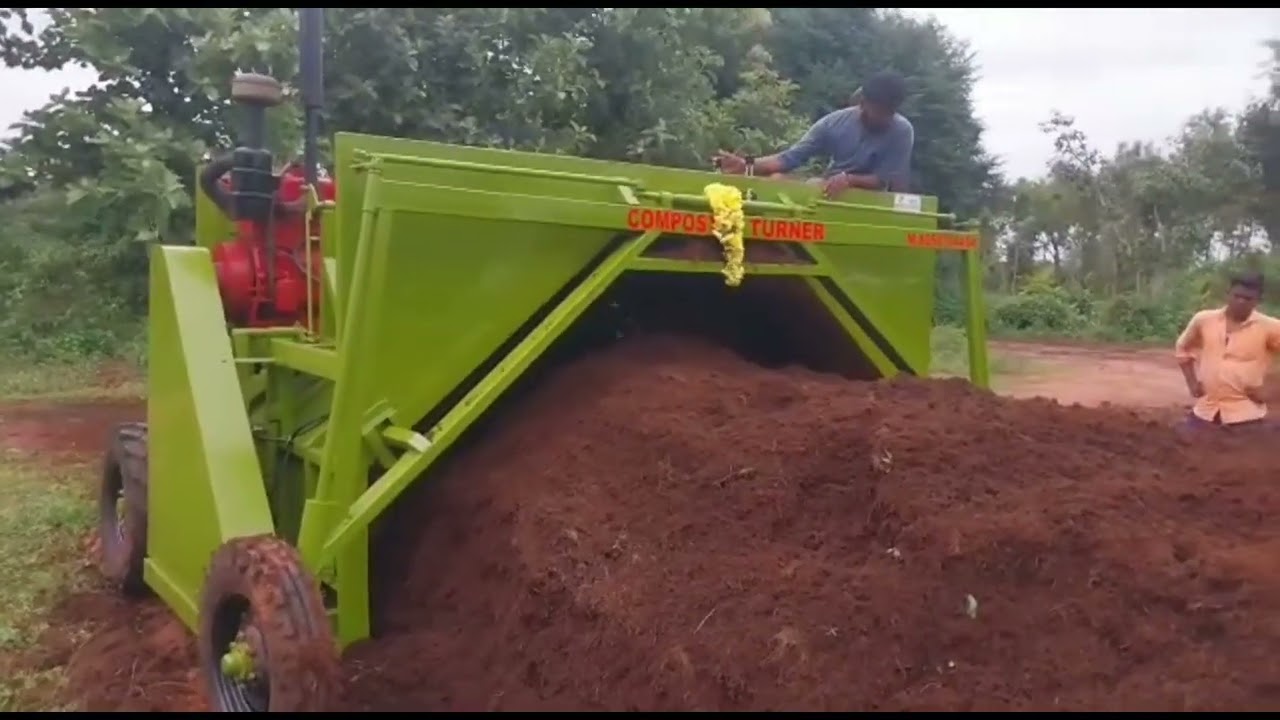 compost Turner machine commissioned in Karnataka today - YouTube