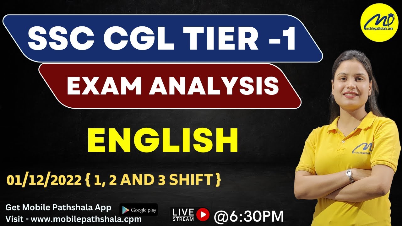 SSC CGL EXAM ANALYSIS 2022 | CGL Tier-1 ENGLISH Analysis All 25 ...