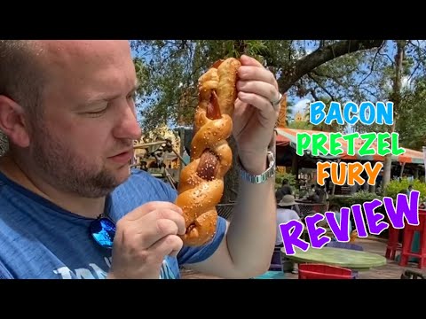 Bacon Pretzel Fury Food Review from Busch Gardens Tampa - YouTube
