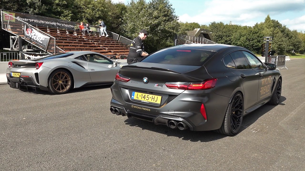 800HP G-POWER BMW M8 Gran Coupe Competition vs Ferrari 488 Pista - YouTube