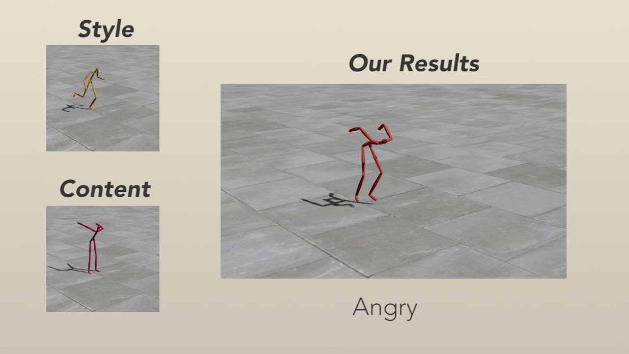 [SIGGRAPH 2020] Unpaired Motion Style Transfer from Video to Animation ...