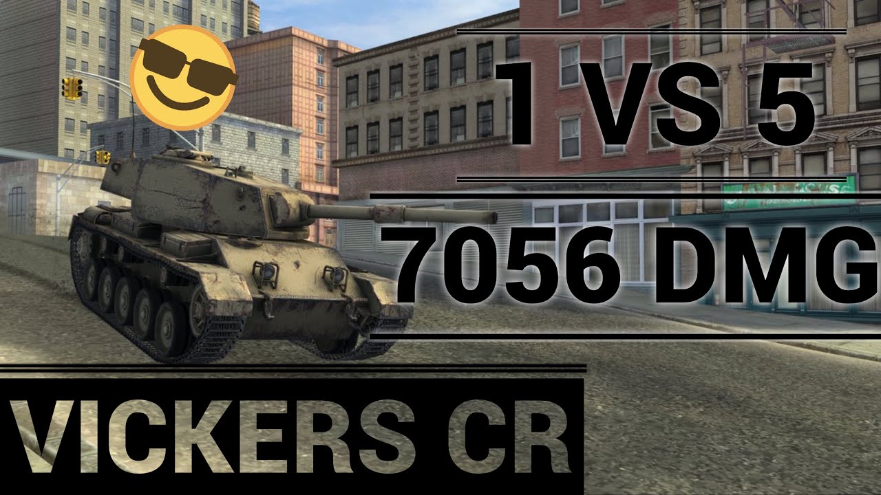 WOT Blitz - Vickers CR (Tier IX) - 7056 DMG 1vs5 - YouTube