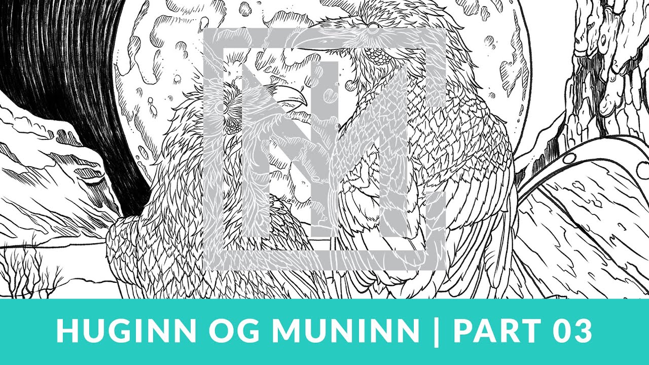Illustration: Watch Me Draw: Huginn og Muninn Part 3 - YouTube