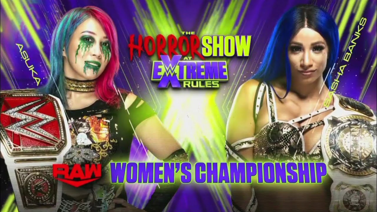Asuka vs. Sasha Banks - Official Match Card v2 - WWE Extreme Rules 2020 ...